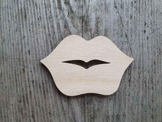 Lips cut out 3 20 Wooden cutouts for crafts | Etsy