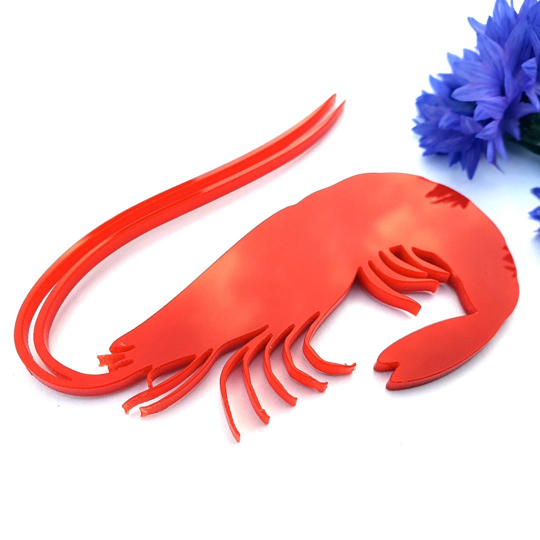 Red Acrylic Shrimp Cutout, 3" - 20", Langoustine Cutout Shapes for ...