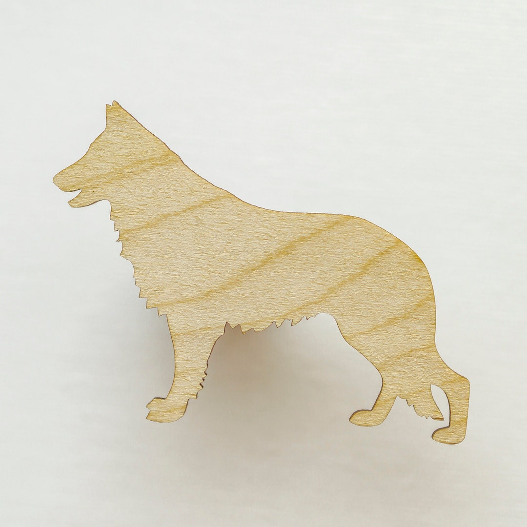 Wooden German Shepherd Dog Shape for DIY Craft or Decoration Projects ...
