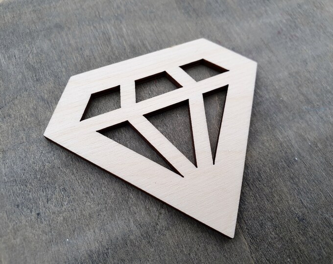 DIAMOND Unfinished Wooden Craft Shape, Do It Yourself, DIY, Diamond ...