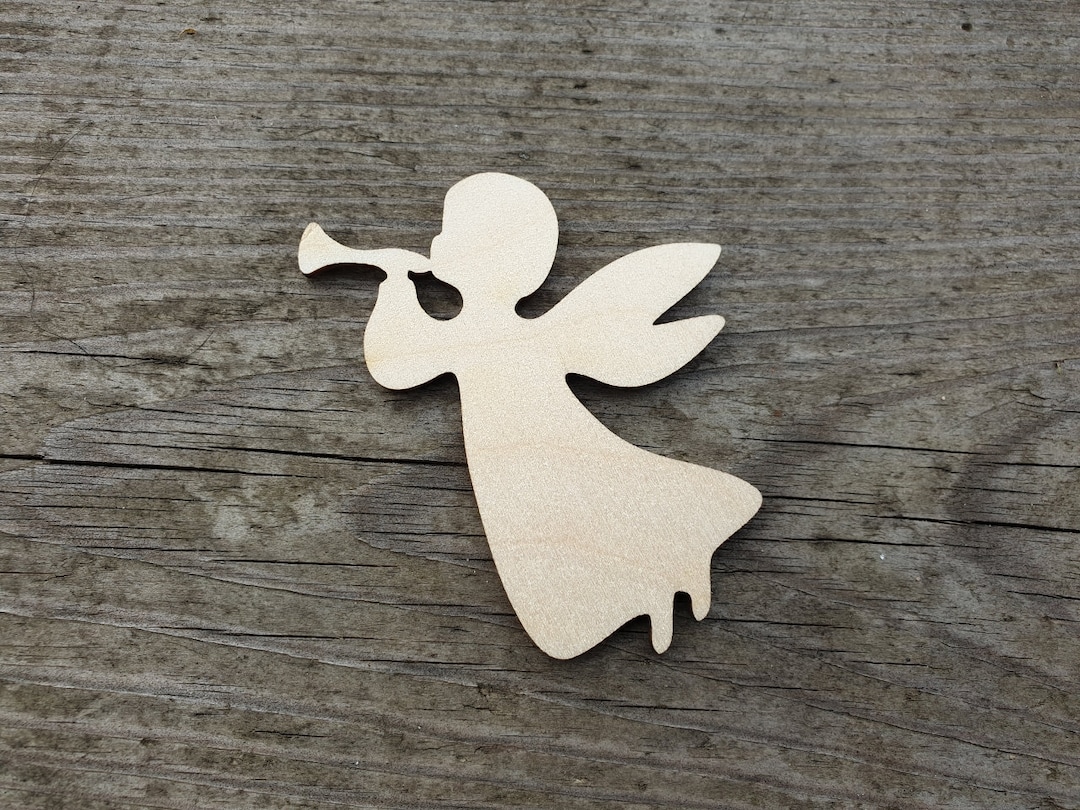 Angel Shape, MULTIPLE SIZES, Angel Cut Out, Laser Cut, Unfinished Wood ...