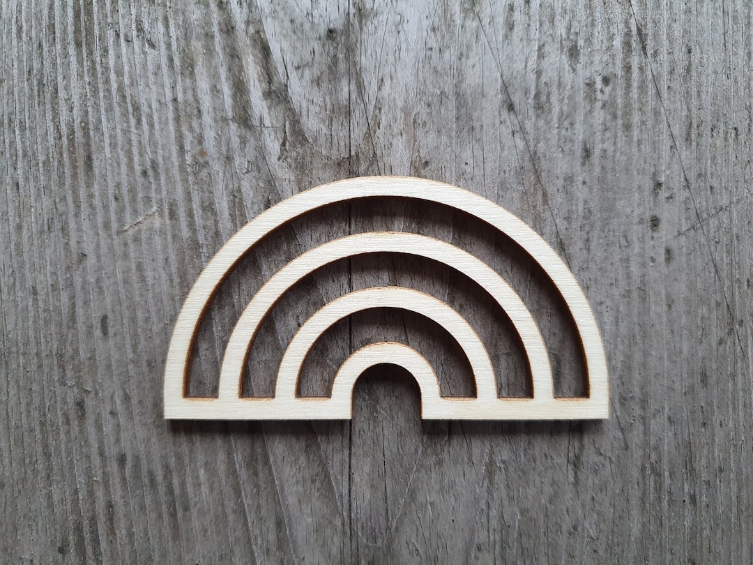 Rainbow Outline Shape, 3" - 20", Wooden Rainbow Cut Out, Laser Cut ...