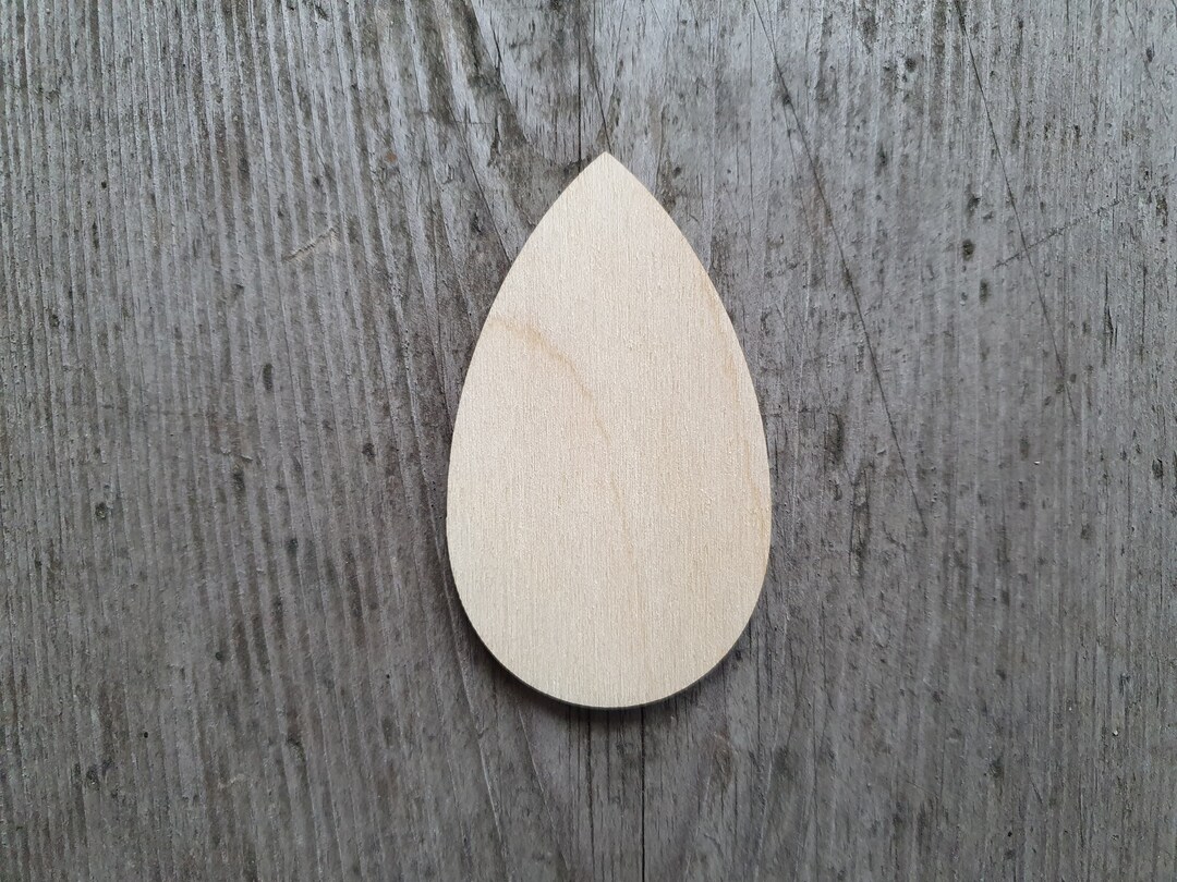 Raindrop Shape, 3 20, Wooden Raindrop Cut Out, Laser Cut, Unfinished ...