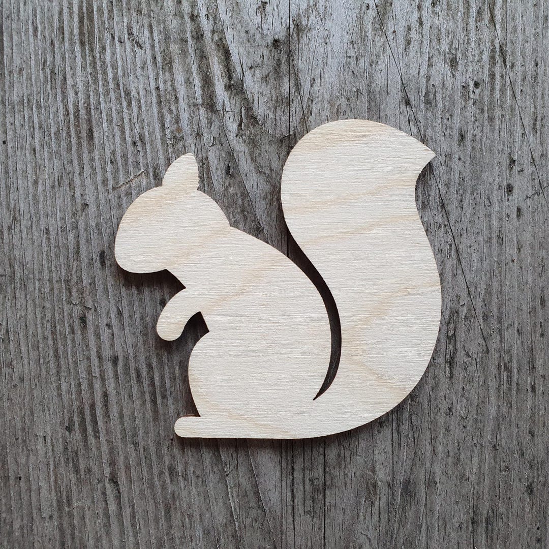 Squirrel Shape, MULTIPLE SIZES, Laser Cut, Unfinished Wood, Cutout ...