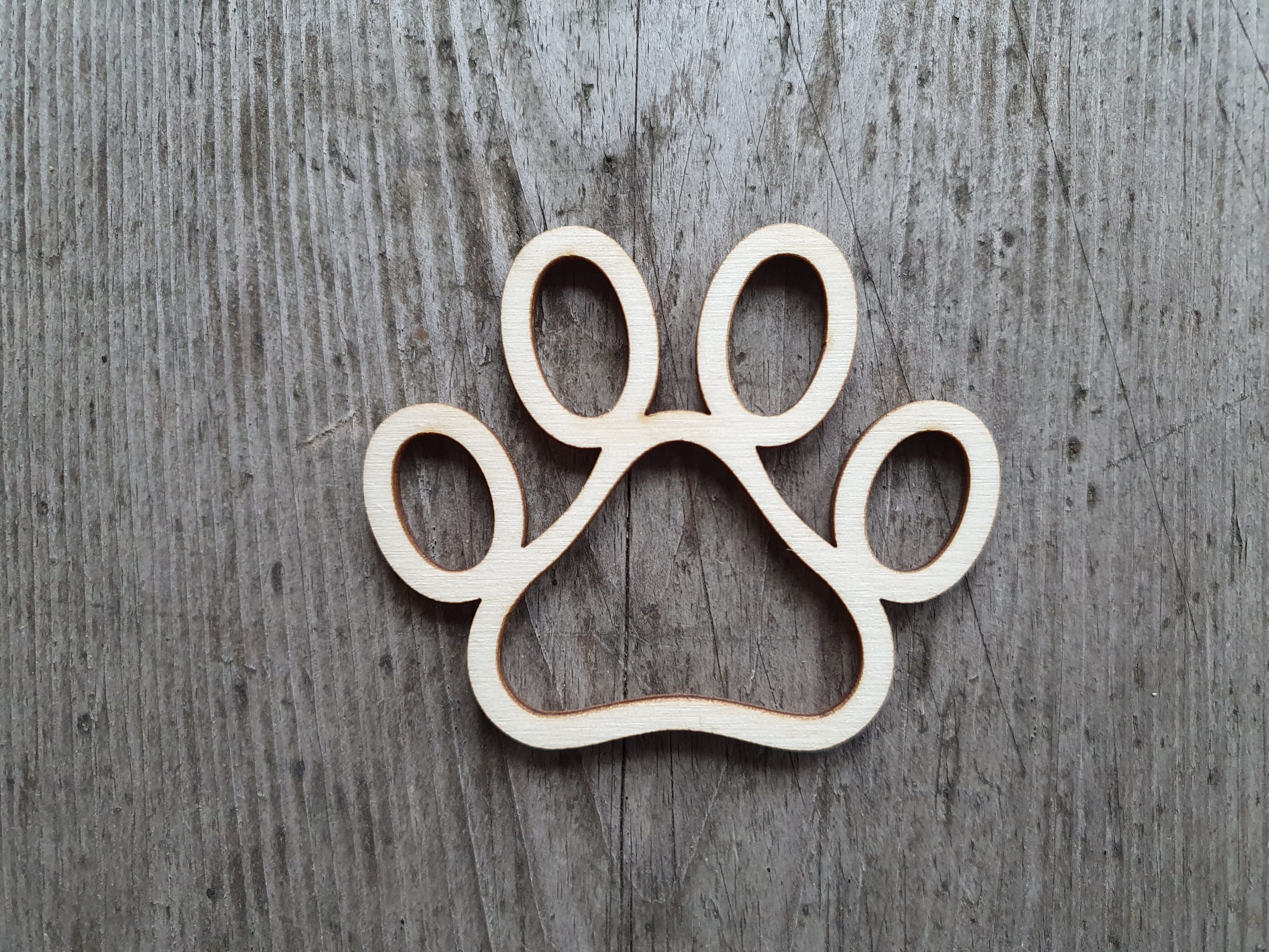 Dog paw print outline shape 3 20 Laser Cut | Etsy