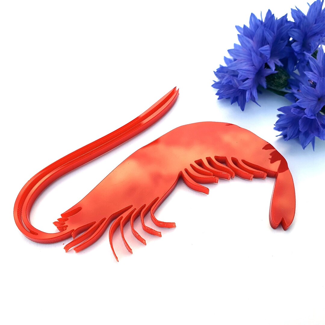 Red Acrylic Shrimp Shape, 3" - 20", Langoustine Cutout Shapes for ...