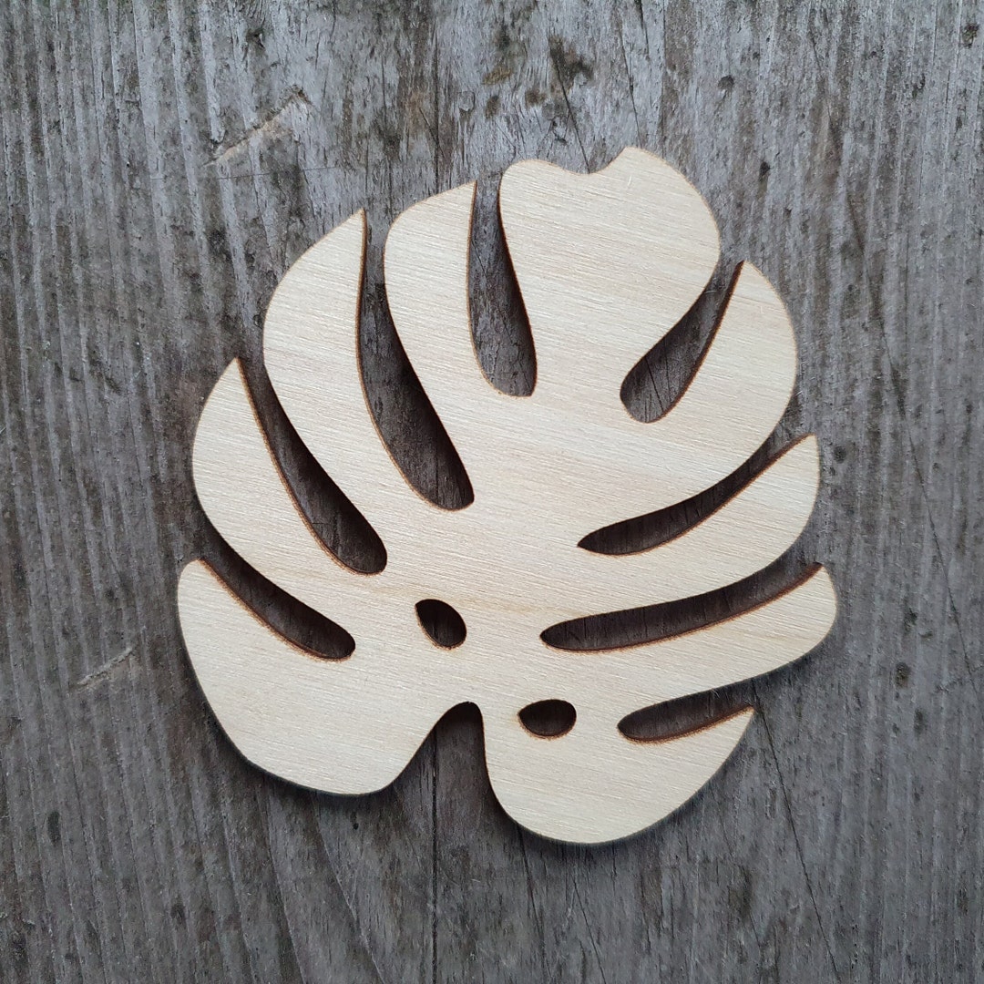 Monstera Leaf Shape,3" - 20", Monstera Deliciosa Cut Out, Wooden Cut ...