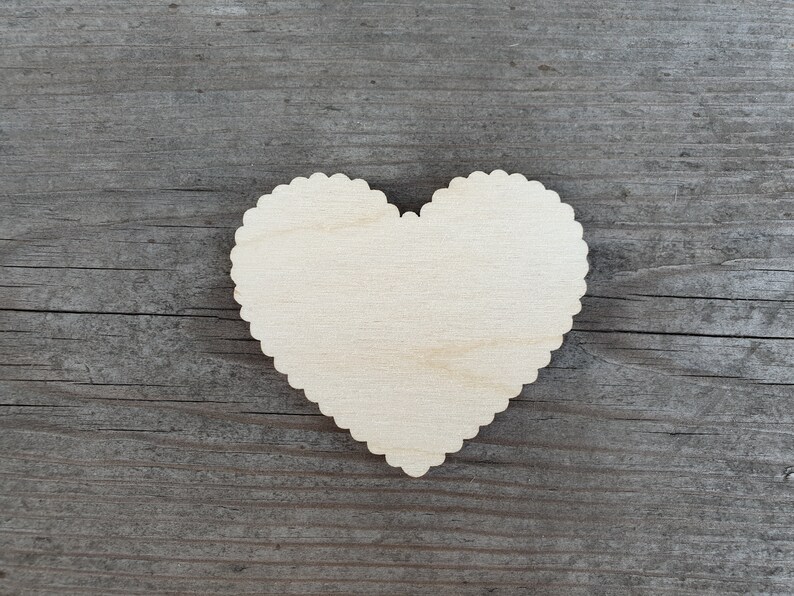 Heart shape MULTIPLE SIZES Scalloped heart cut out Laser | Etsy