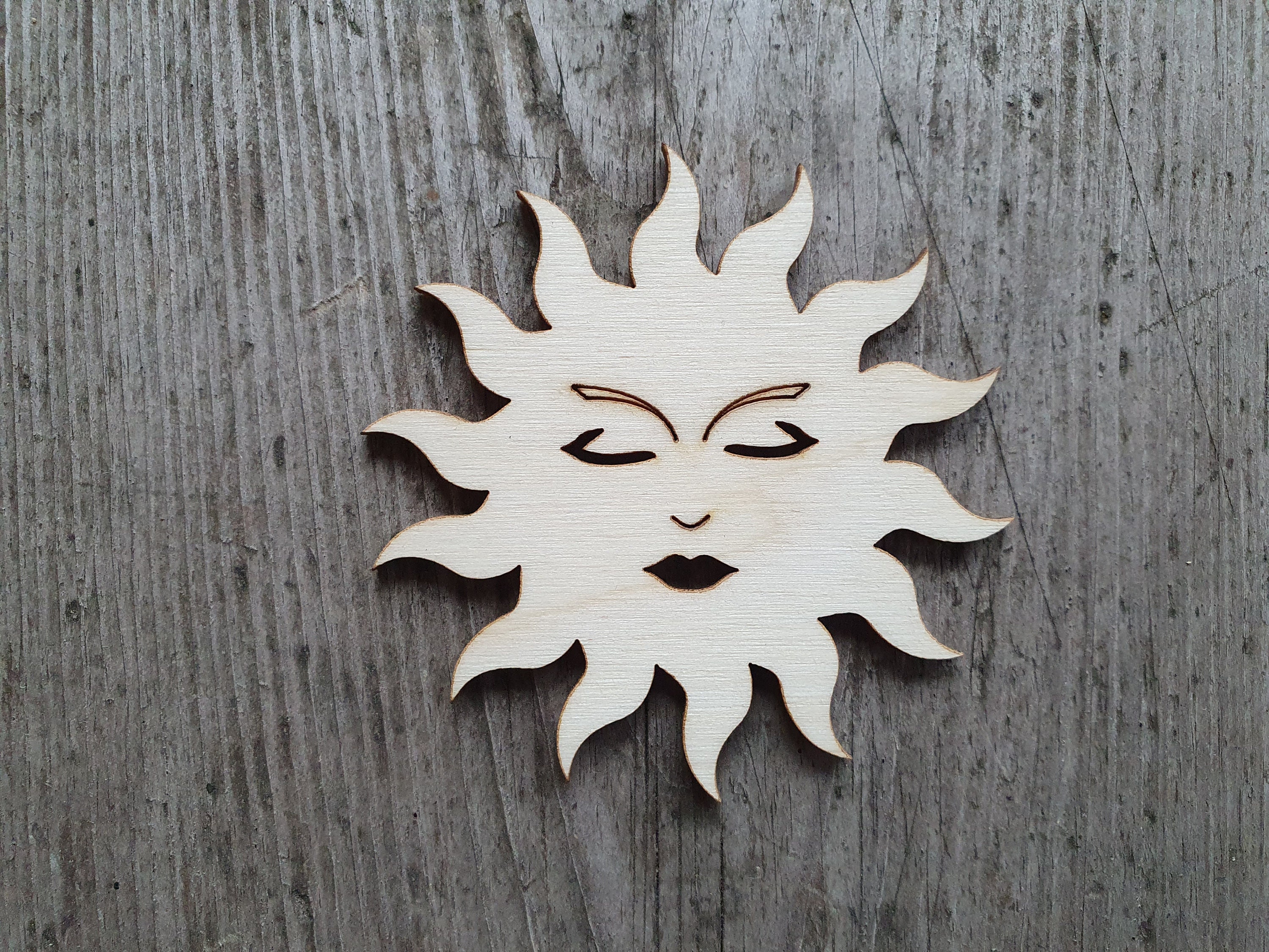 Sun With Face Shape 3 20 Laser Cut Sun Shape - Etsy