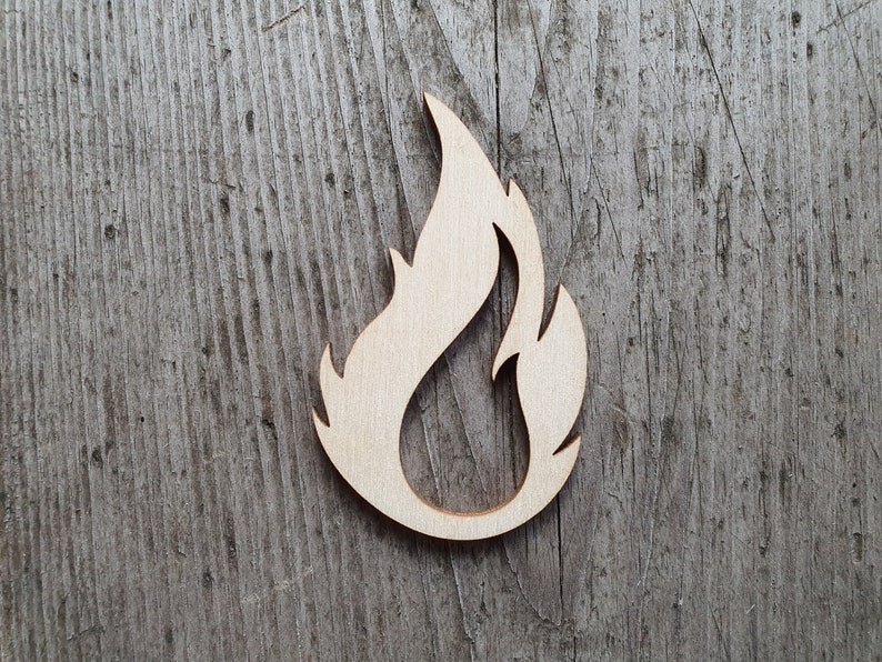Fire Shape MULTIPLE SIZES Laser Cut Unfinished Wooden | Etsy