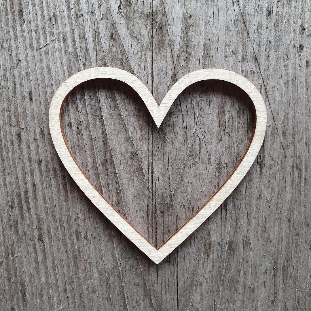Heart Outline Shape, MULTIPLE SIZES, Heart Cut Out Shape, Laser Cut ...