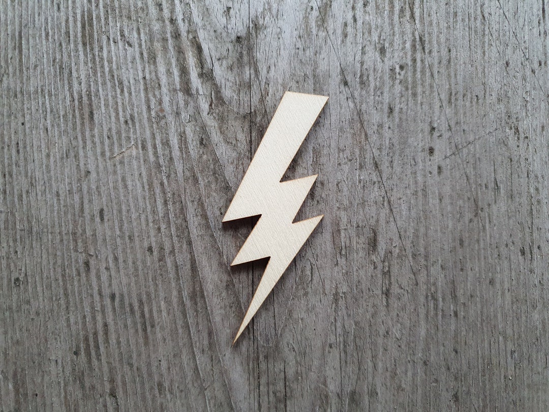 Lightning Bolt Shape, 3" - 20", Wooden Lightning Bolt Cut Out, Laser ...