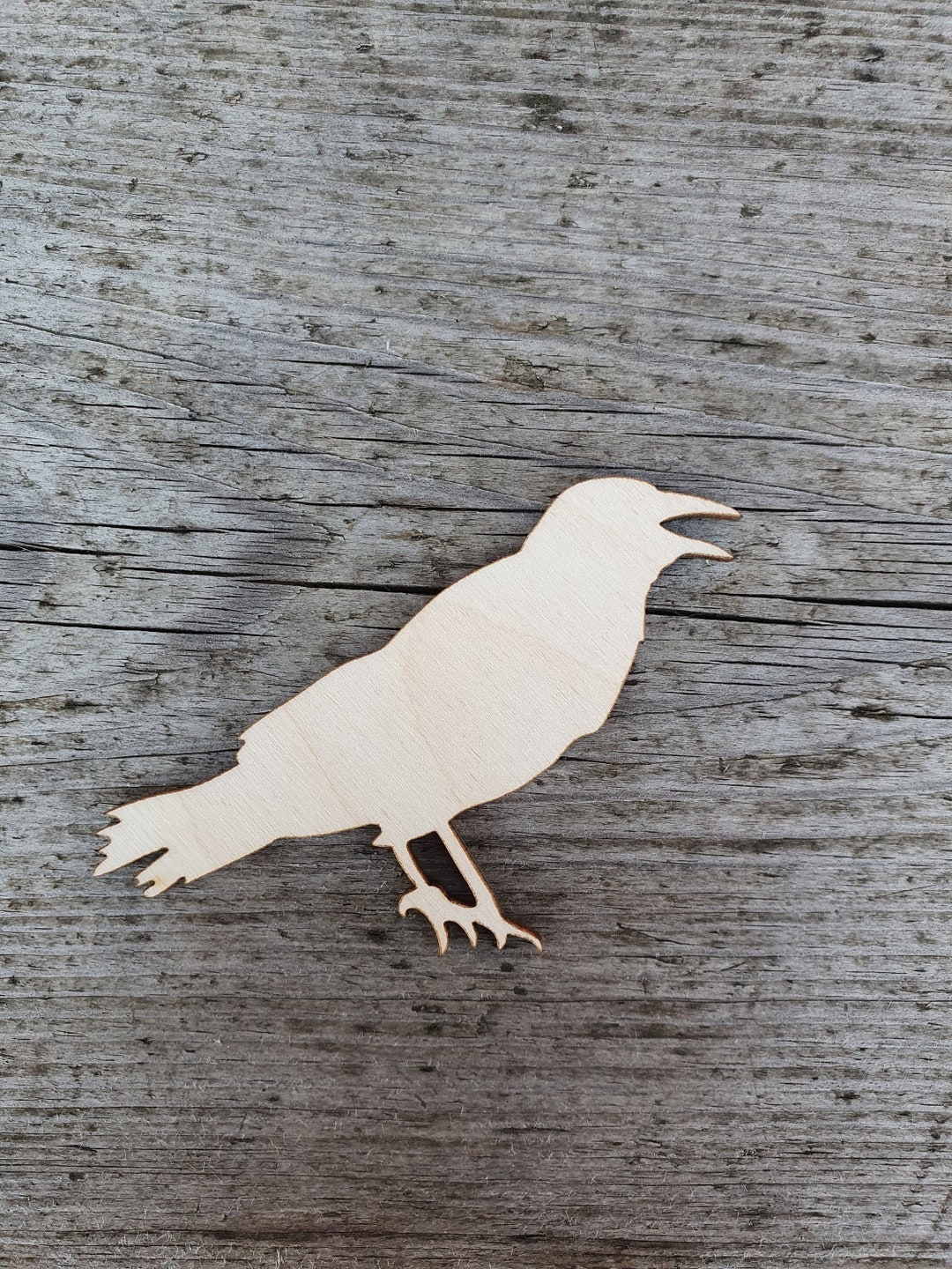 Crow Shape, MULTIPLE SIZES, Raven Cutout, Unfinished Wood, Cutout ...