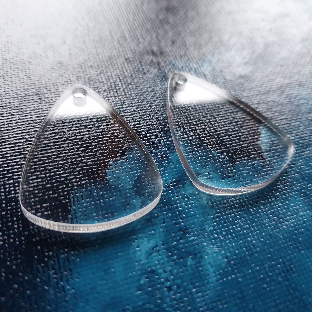 Acrylic Earring Blanks, 10, 50 or 100 Pcs, Clear Acrylic Teardrop ...