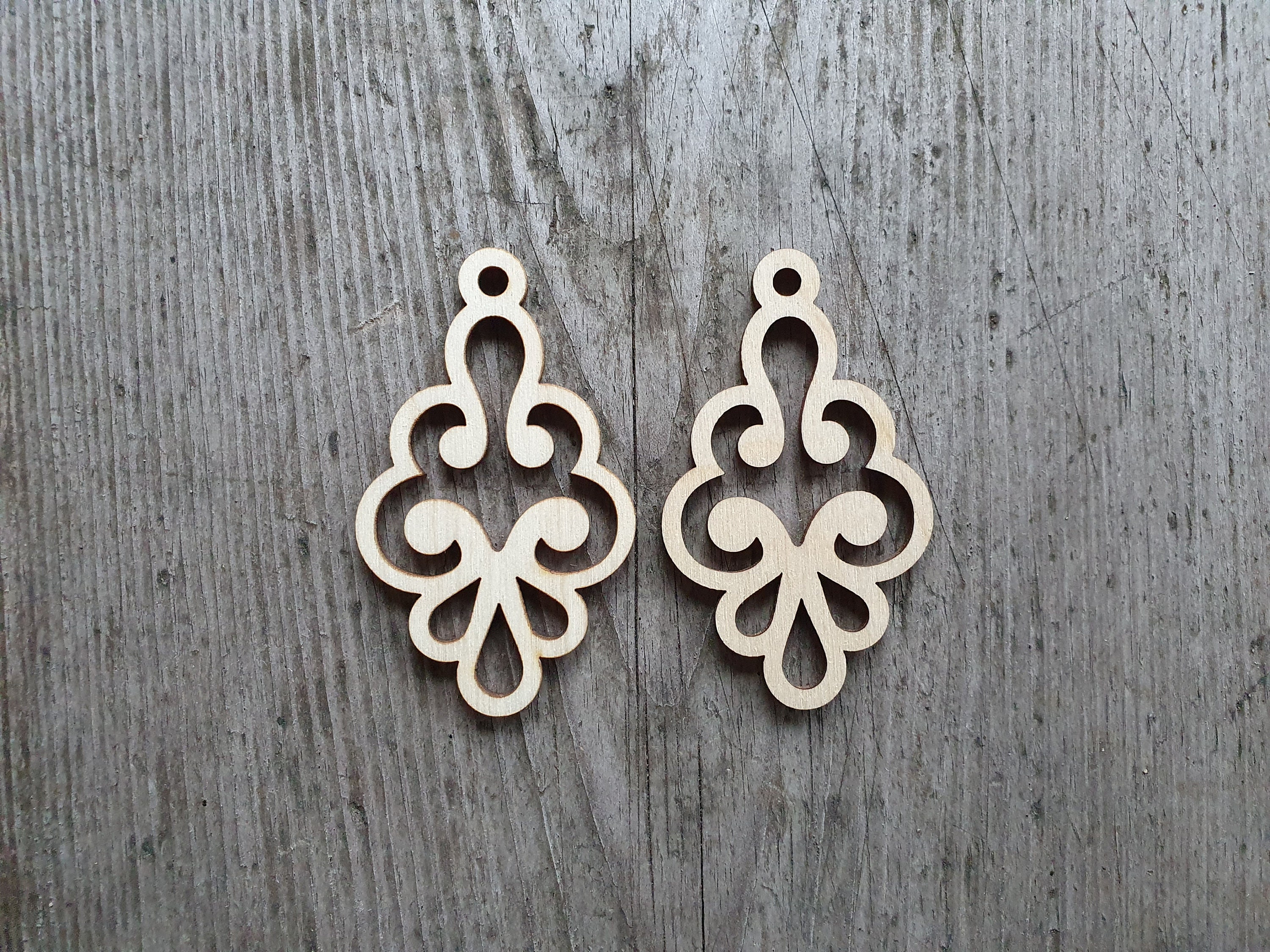 Wooden Earring Blanks 10 50 or 100 Pcs DIY Earrings - Etsy