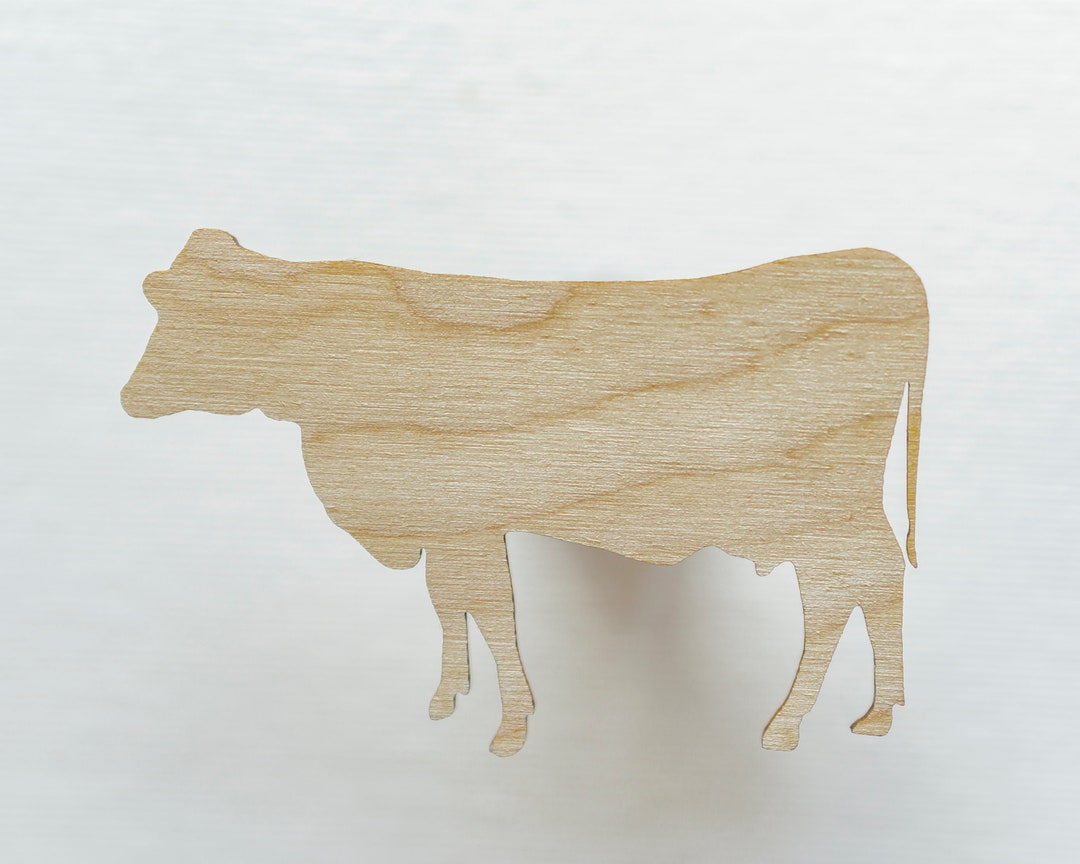 Cow Shape, MULTIPLE SIZES, Laser Cut, Unfinished Wood, Cutout Shapes ...