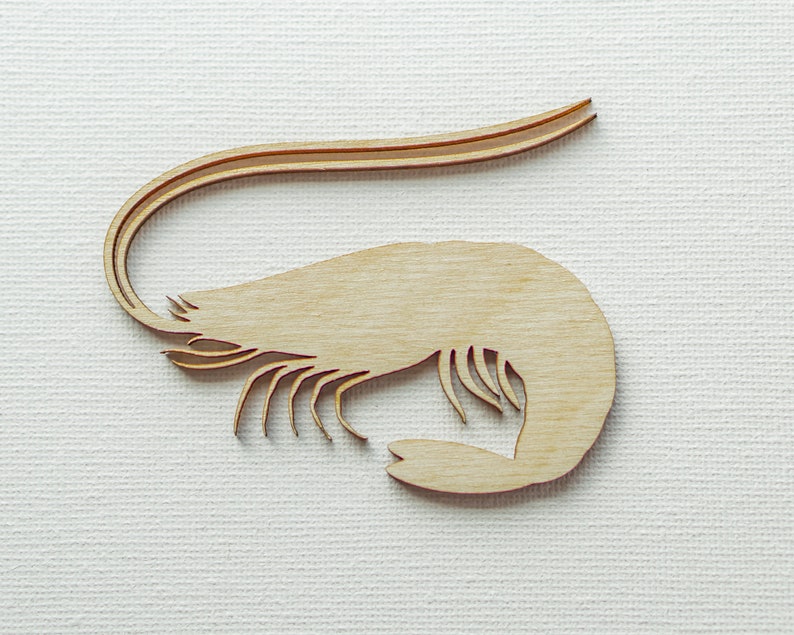 Shrimp Shape MULTIPLE SIZES Laser Cut Unfinished Wood - Etsy