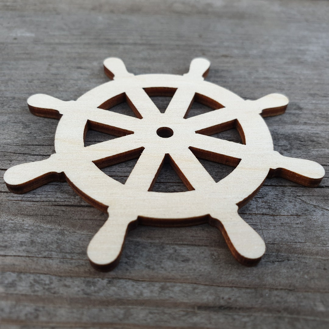Ship Wheel Shape, MULTIPLE SIZES, Ship Wheel Cut Out, Laser Cut Wheel ...