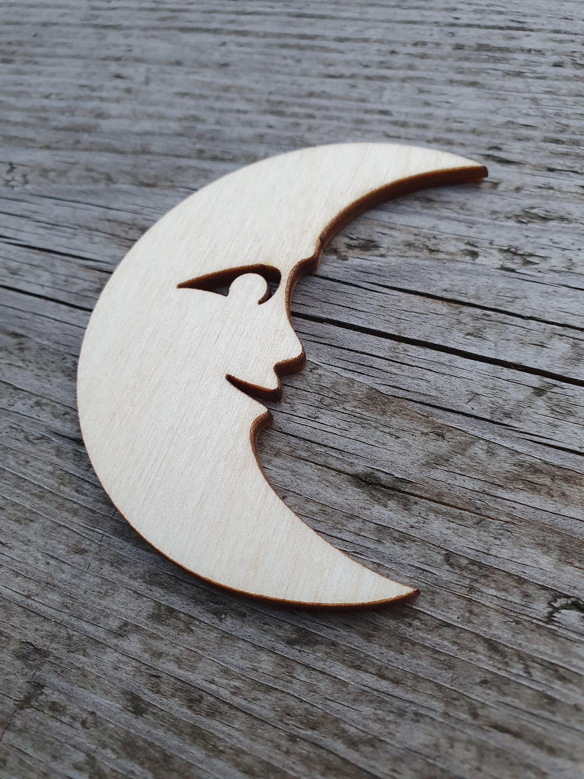 Crescent Moon With Face Shape MULTIPLE SIZES Moon Cut Out - Etsy