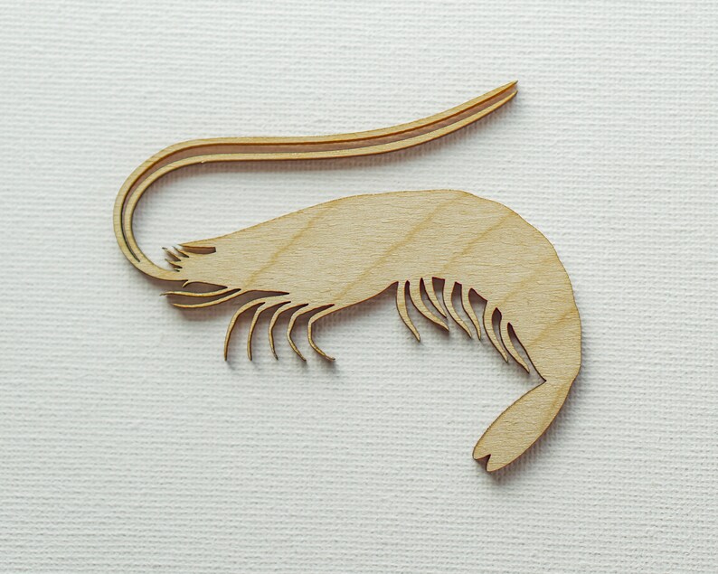 Shrimp Shape MULTIPLE SIZES Laser Cut Unfinished Wood | Etsy