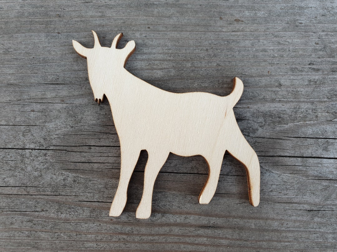 Goat Shape, MULTIPLE SIZES, Goat Cut Out, Laser Cut, Unfinished Wood ...