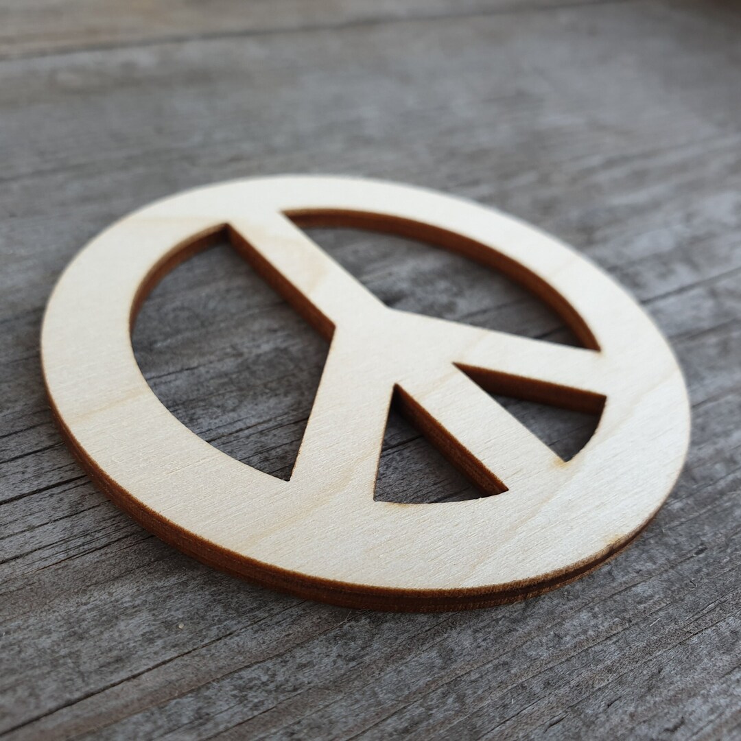 Wooden PEACE Sign Shape for Creative DIY Projects - Peace Sign Cutouts ...