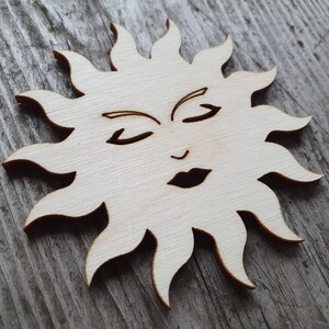 Sun With Face Shape, 3 20, Laser Cut Sun Shape, Unfinished Wood Cutout ...
