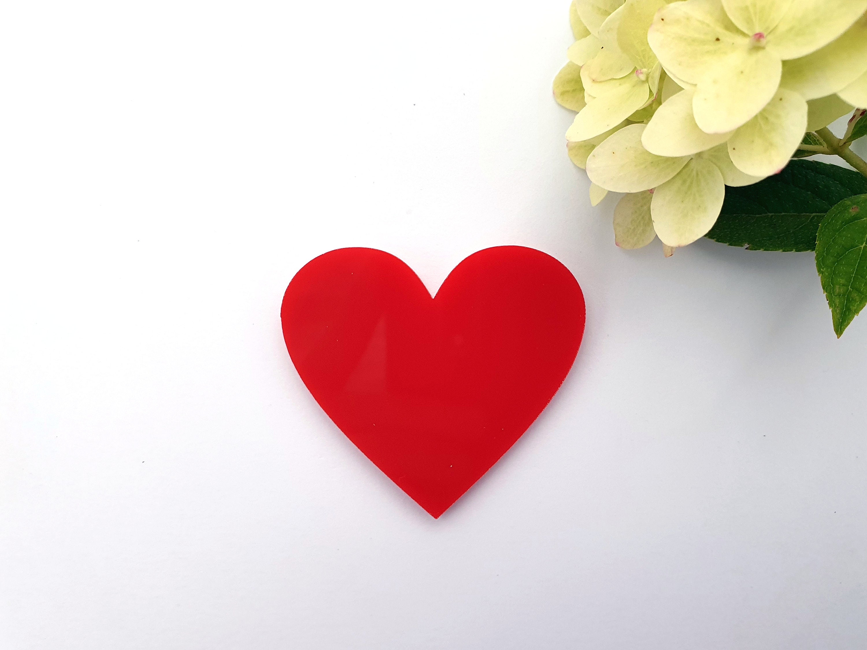 Paper, Party & Kids Red acrylic heart shape Red acrylic cutout shapes ...