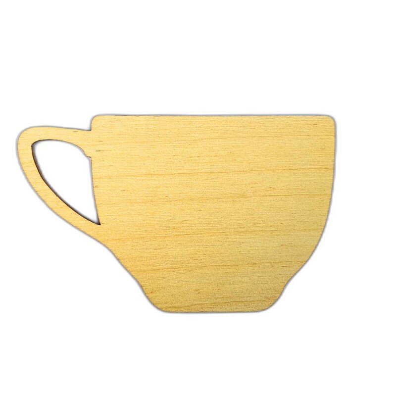 Laser Cut Plywood Coffee Cup Shape, Wooden Coffee Cup Cutouts, Choose ...