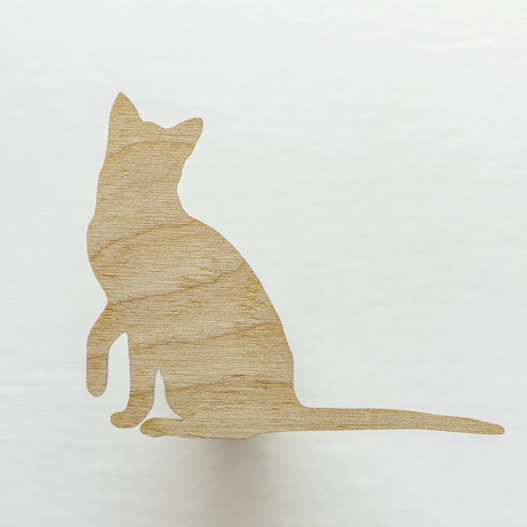 Cat Shape, 3"- 20", Laser Cut, Unfinished Wood, Cutout Shapes, Wooden ...