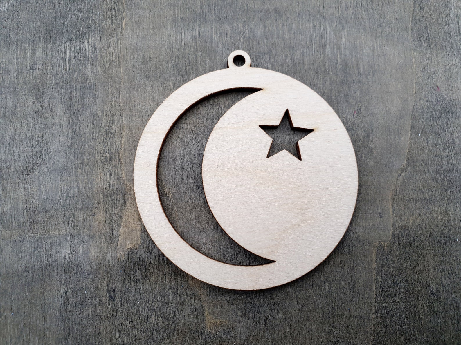 Moon Christmas Ornament MULTIPLE SIZES Wooden Shapes Laser - Etsy