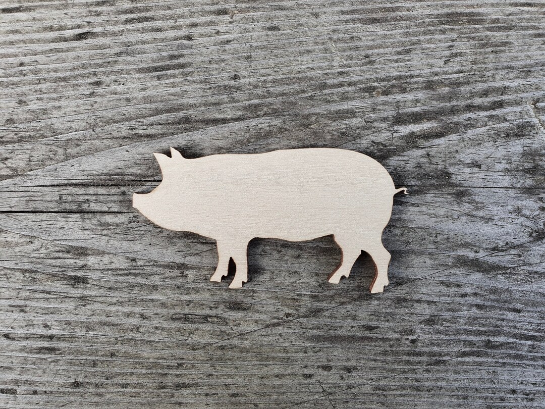 Pig Shape, 3"-20", CHOOSE SIZE, Laser Cut Pig, Unfinished Wood, Plywood ...