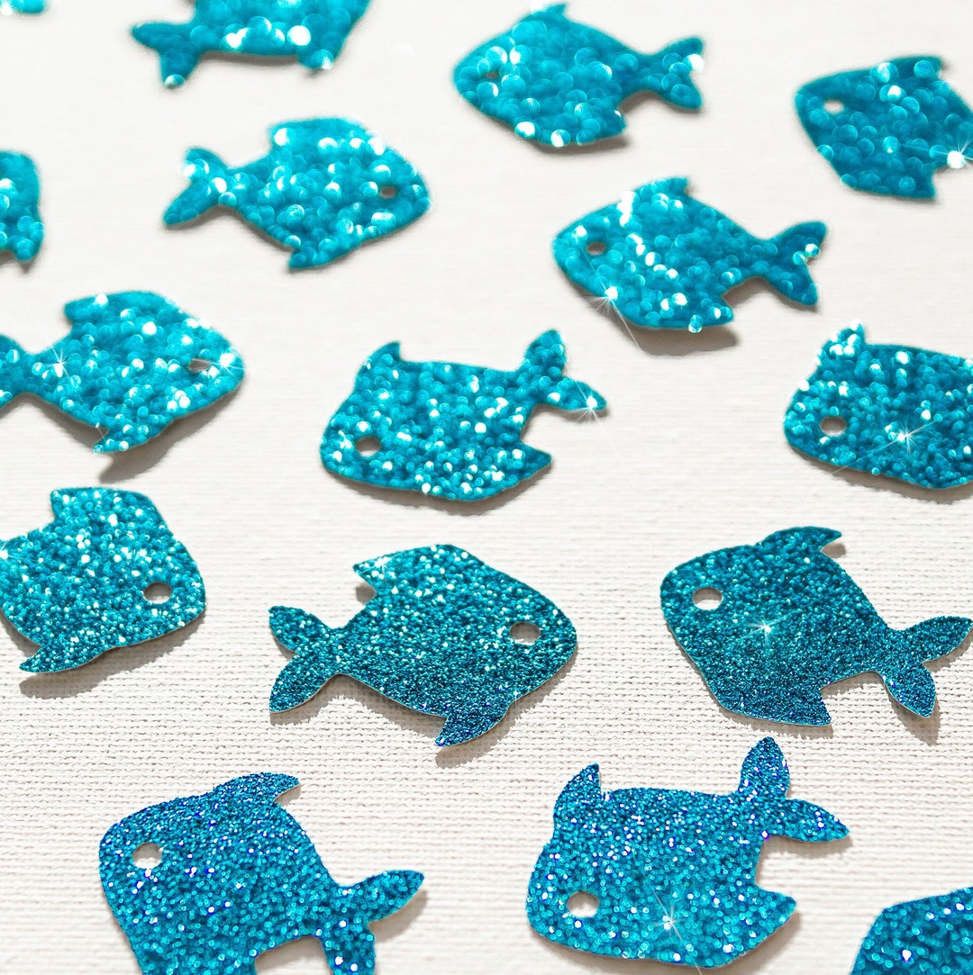 Glitter Paper Fish Cutouts - Fish Confetti - Under the Sea Themed Table ...
