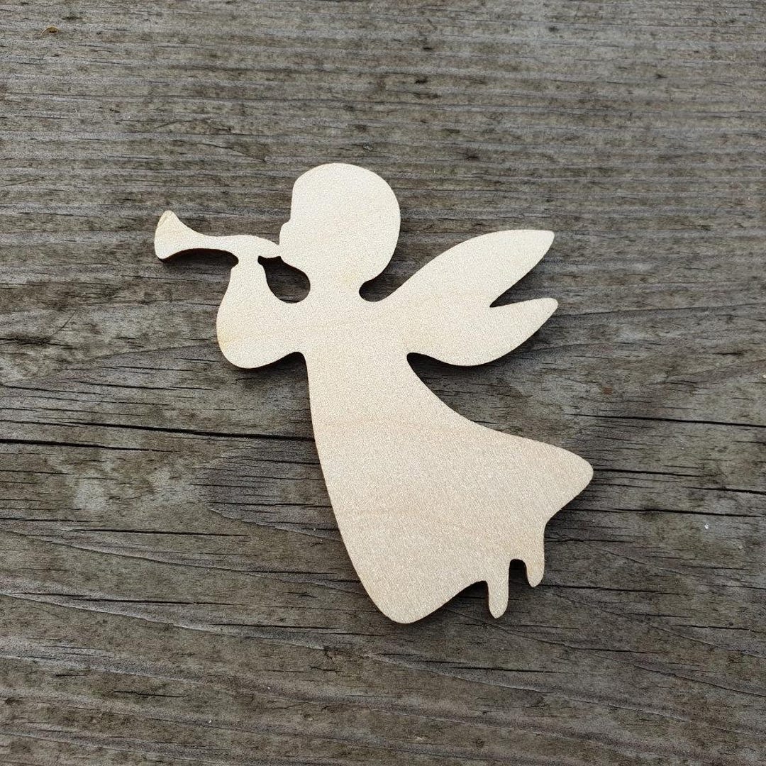 Angel Shape, MULTIPLE SIZES, Angel Cut Out, Laser Cut, Unfinished Wood ...