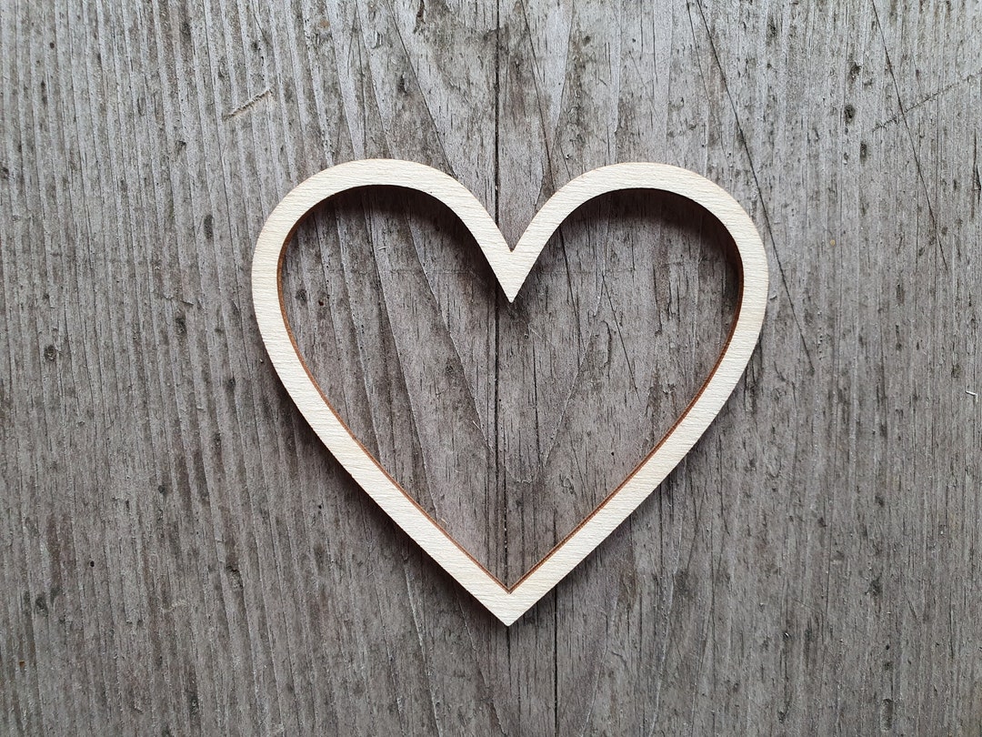 Heart Outline Shape, MULTIPLE SIZES, Heart Cut Out Shape, Laser Cut ...