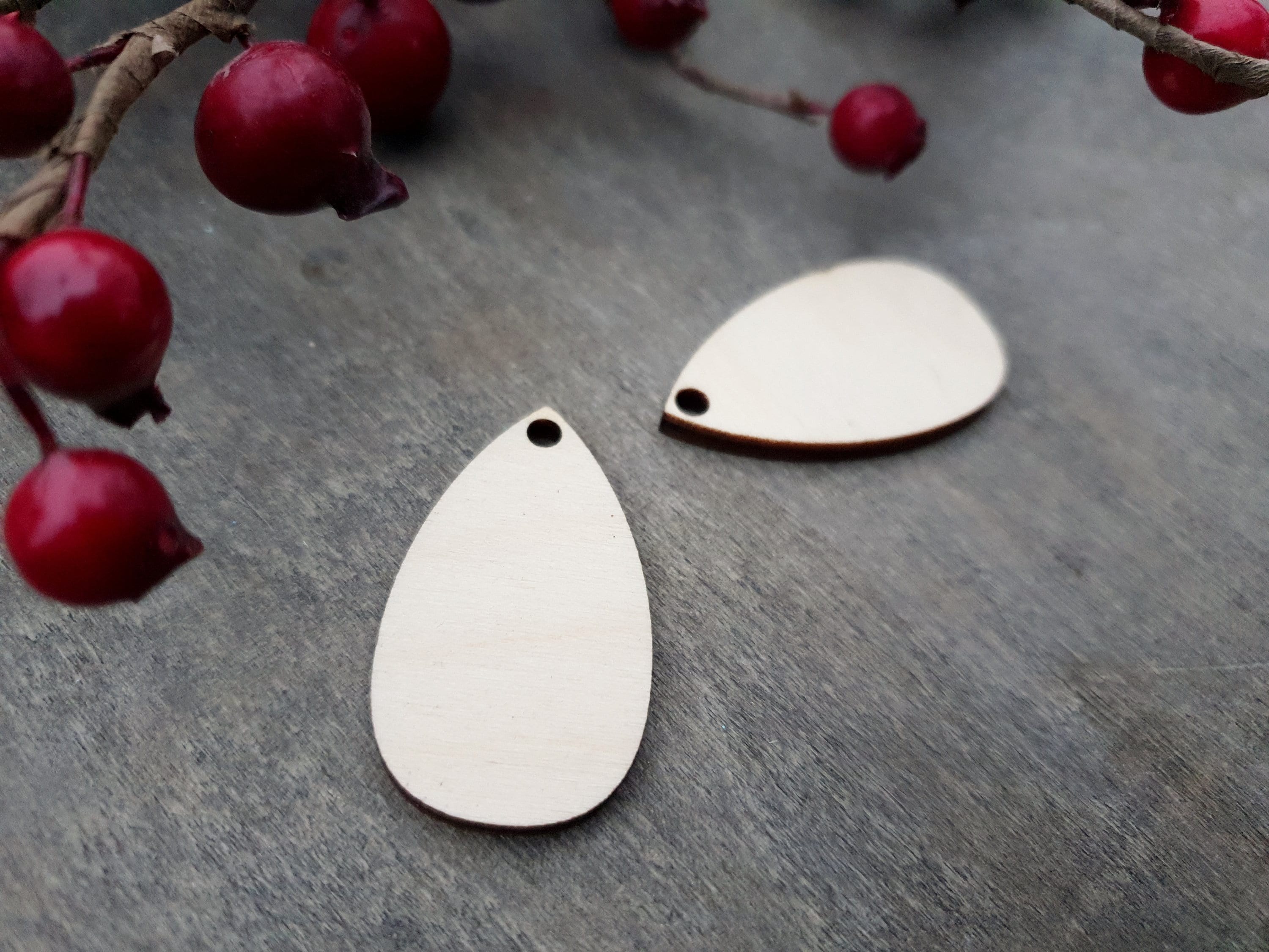 Wooden Teardrop Earring Blanks 10 50 or 100 Pcs Wood - Etsy