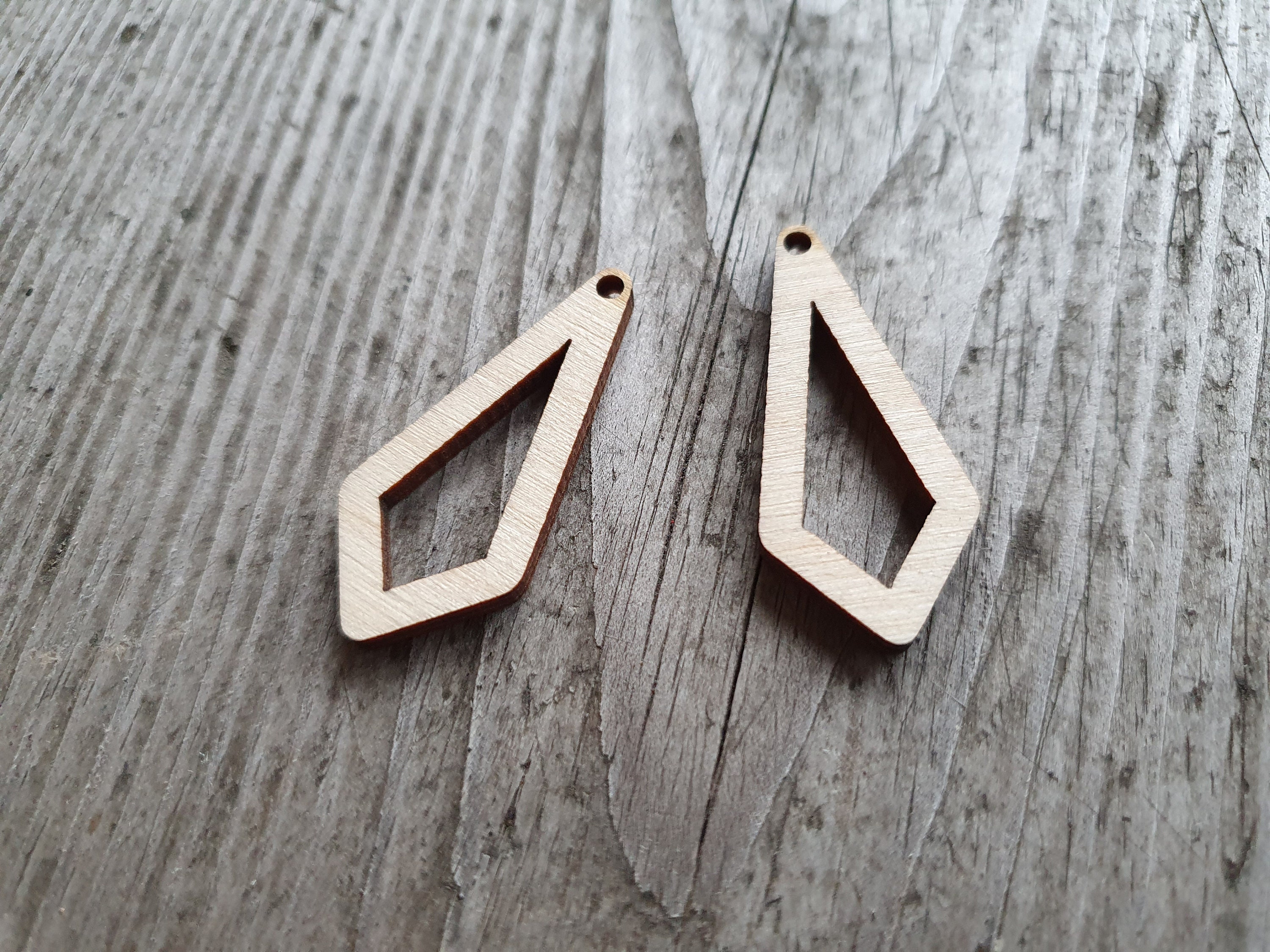 Wooden Teardrop Outline Shape Earring Blanks, 10, 50 or 100 Pcs, Wood ...