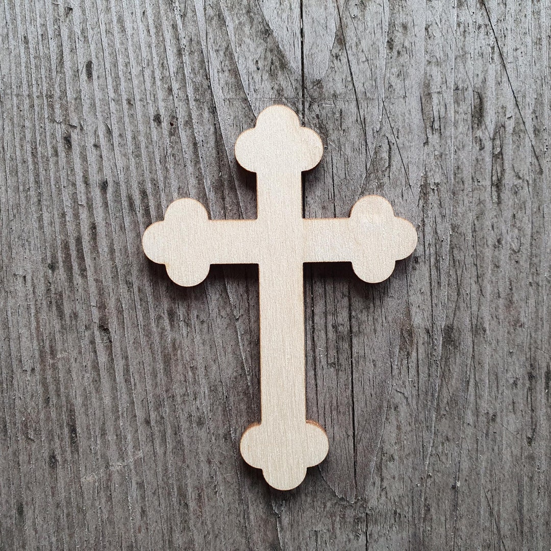 Cross Shape, MULTIPLE SIZES, Orthodox Cross, Laser Cut, Unfinished Wood ...