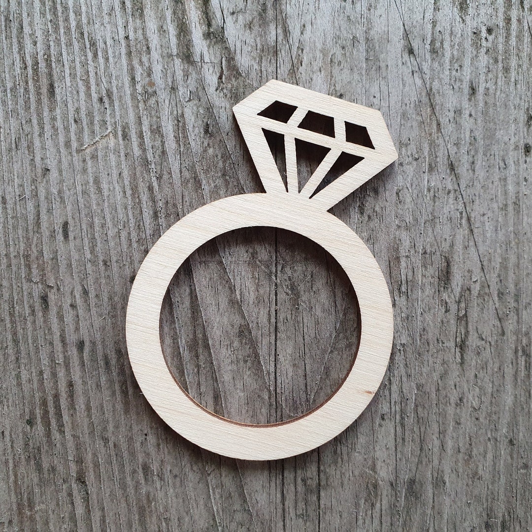 Diamond Ring Shape, 3" - 20", Laser Cut, Ring Cut Out, Wooden Cutouts ...
