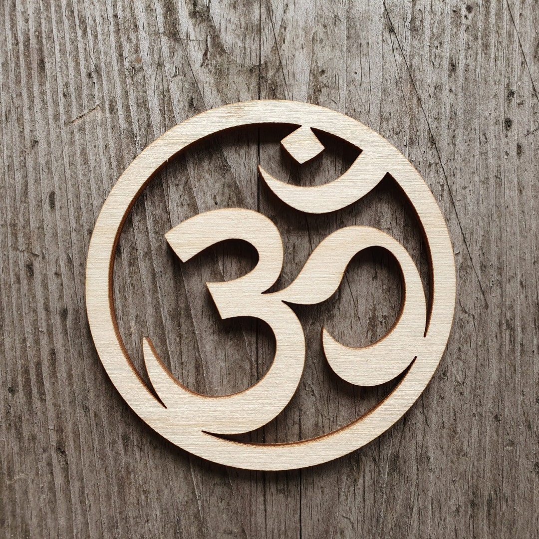 Wooden OM Symbol Shape for DIY Home Decor Projects - OM Symbol Cutouts ...