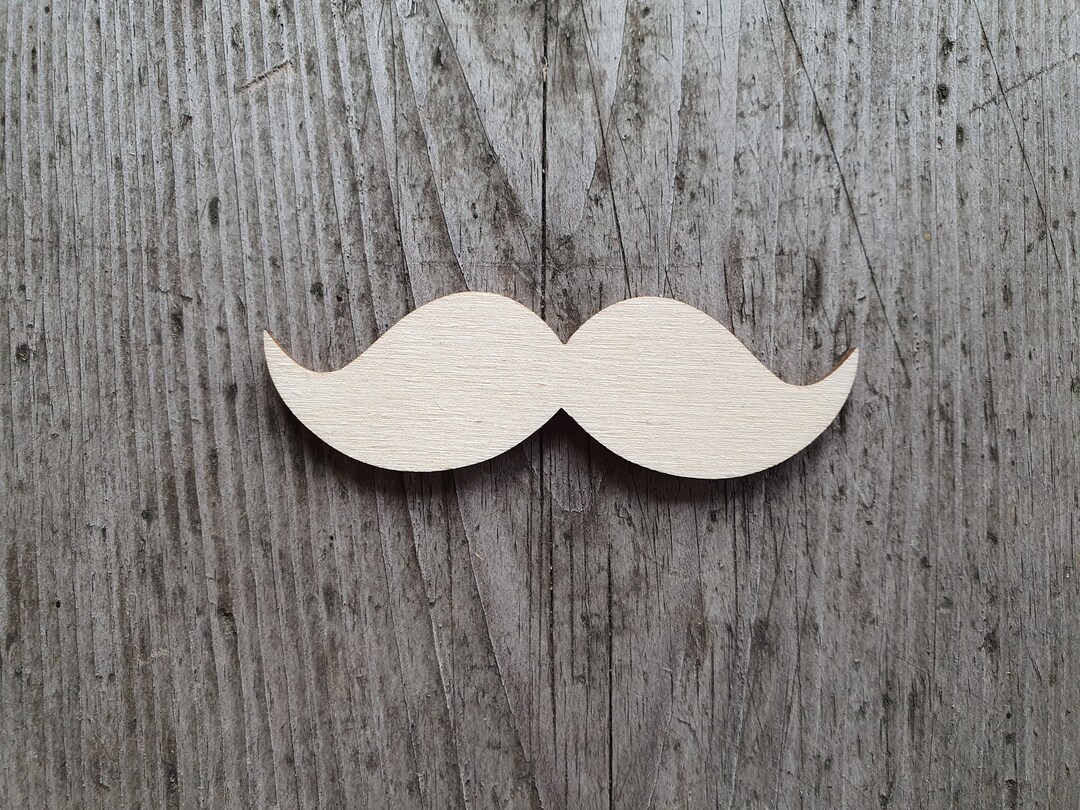 Mustache Shape, MULTIPLE SIZES, Mustache Cut Out, Unfinished Wood ...