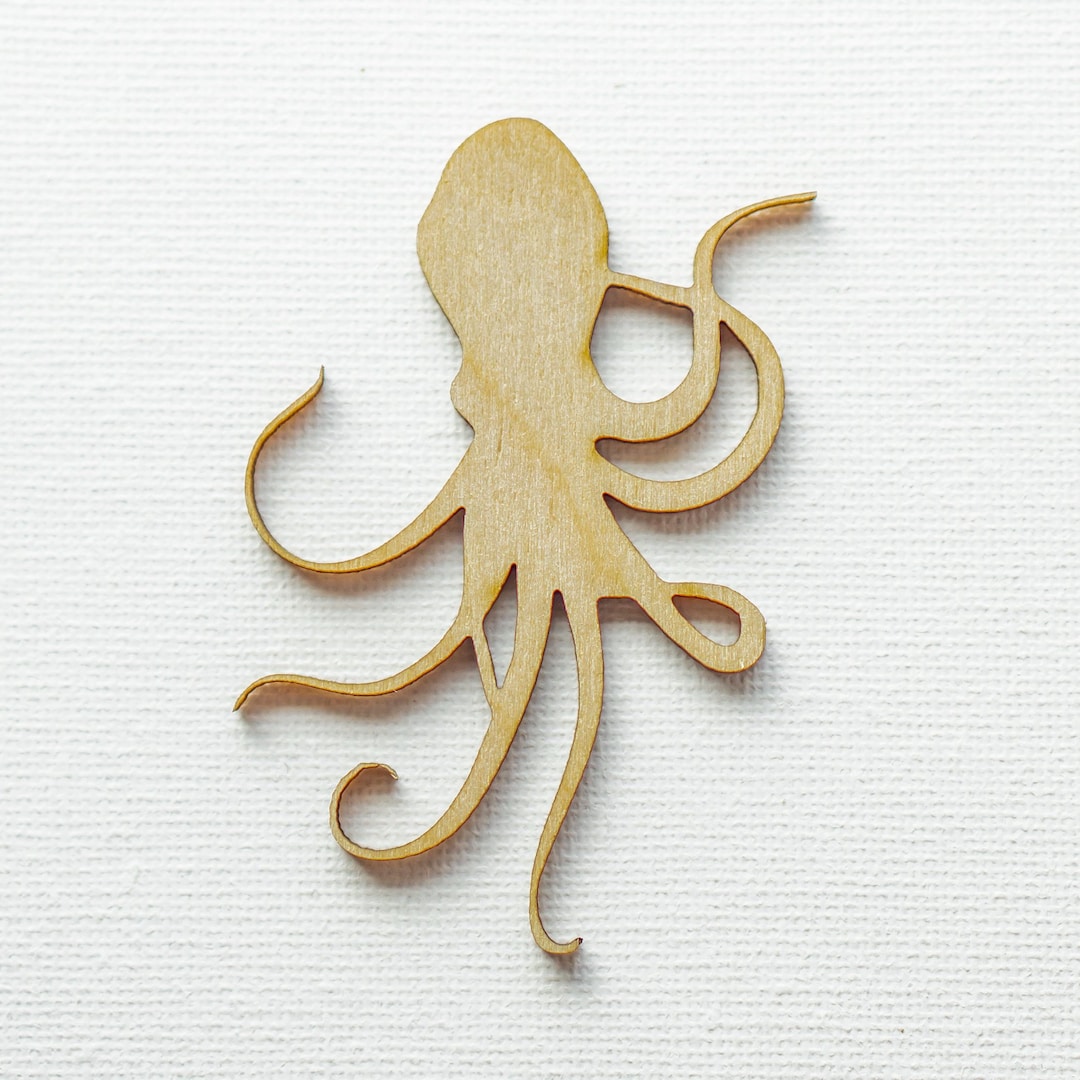 Laser-cut Wooden Octopus Shape - Wooden Octopus Cutouts - Plywood ...