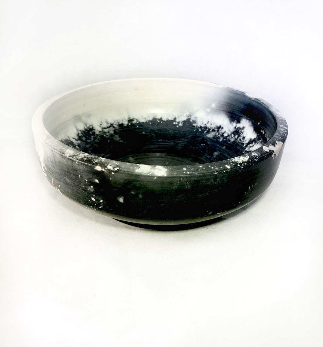 Black and White Smoke Fired Pot - Etsy