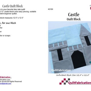 Castle Quilt Block: Easy Beginner Fairy Tale Pattern (PDF Download) - Etsy