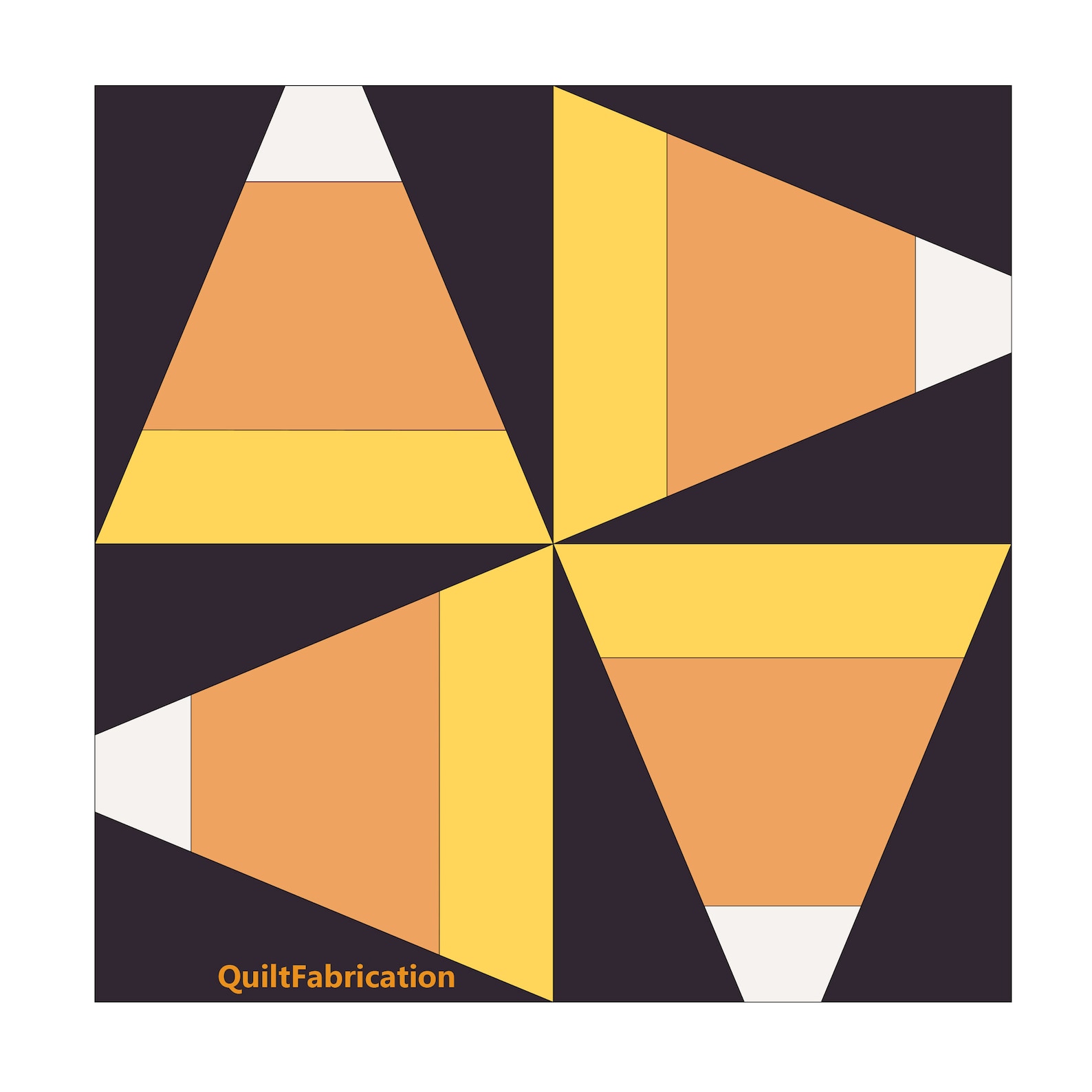 Halloween Candy Corn Quilt Block, Easy Piecing, Beginner PDF Quilt ...