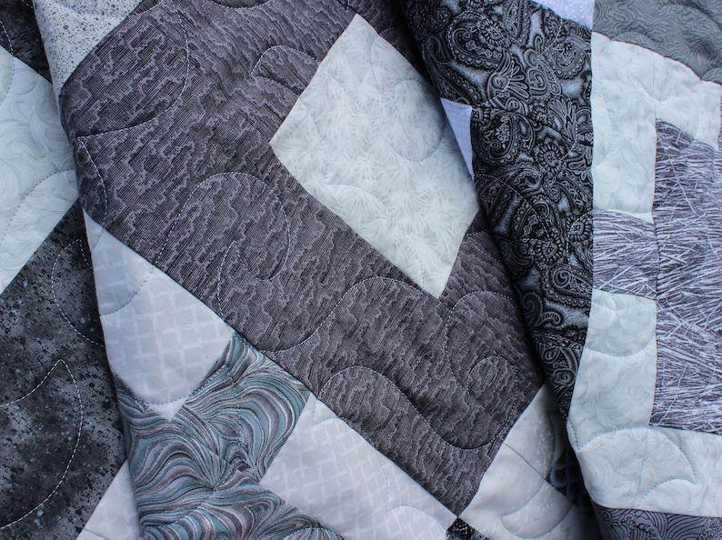 Monochrome Quilt Pattern Easy Modern Beginner Multi Size - Etsy New Zealand