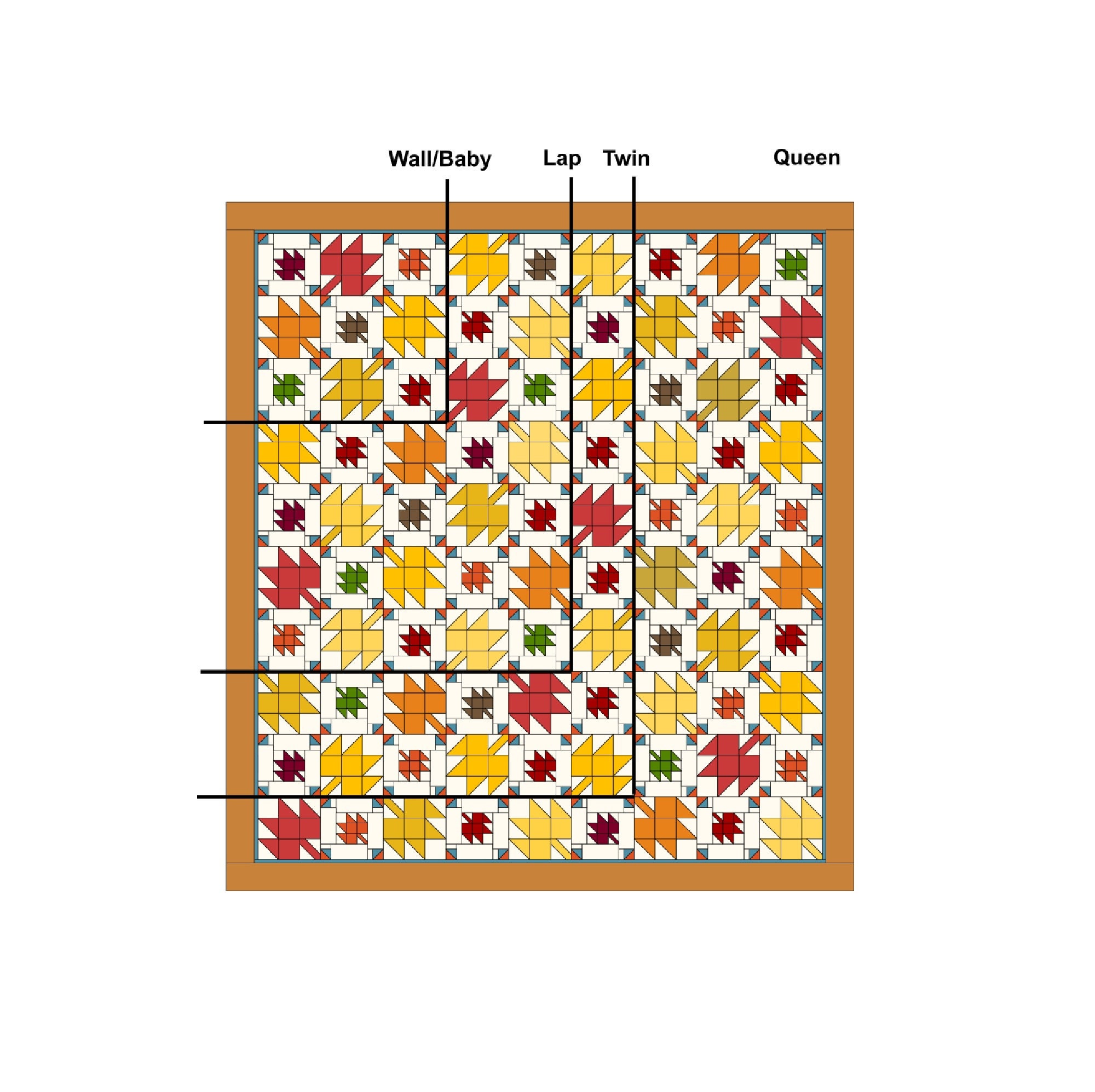 Fall Leaves, Easy Multi Size Quilt Pattern, Fall Leaf Decor - Etsy