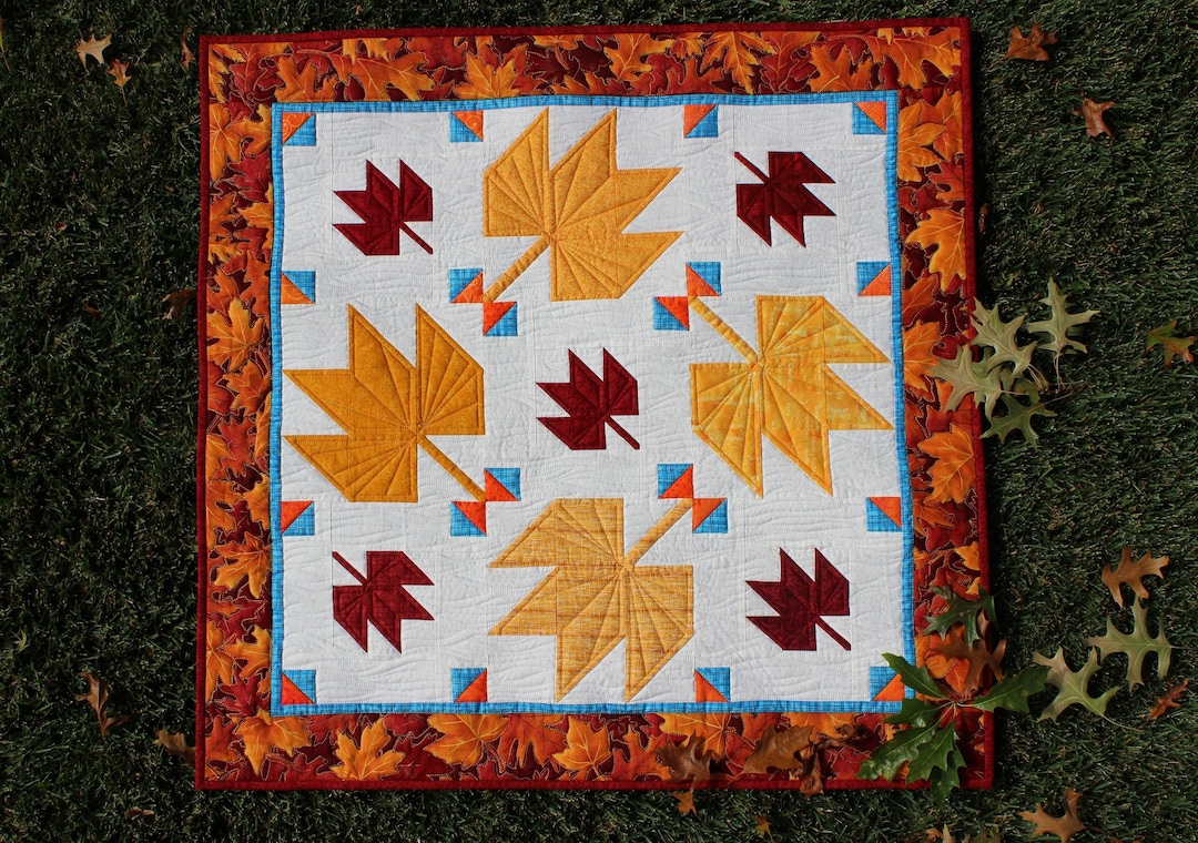 Fall Leaves, Easy Multi Size Quilt Pattern, Fall Leaf Decor - Etsy