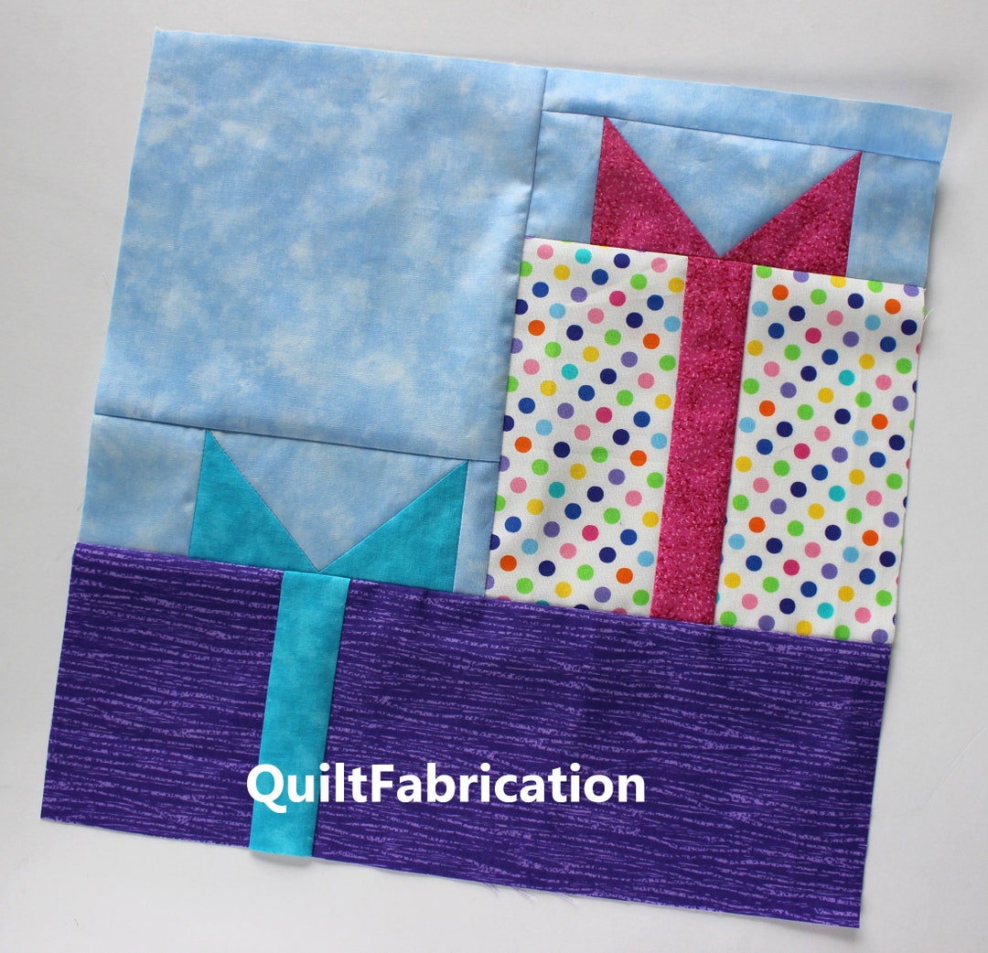 Gift Boxes Quilt Block, Easy Beginner Quilting Pattern, Instant PDF ...