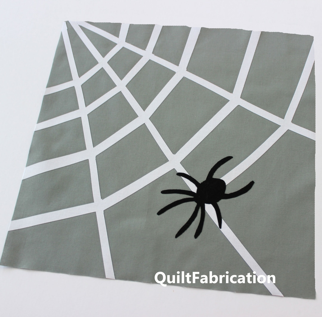 Spider Web Quilt Block, Easy Beginner Applique Pattern, Halloween PDF ...